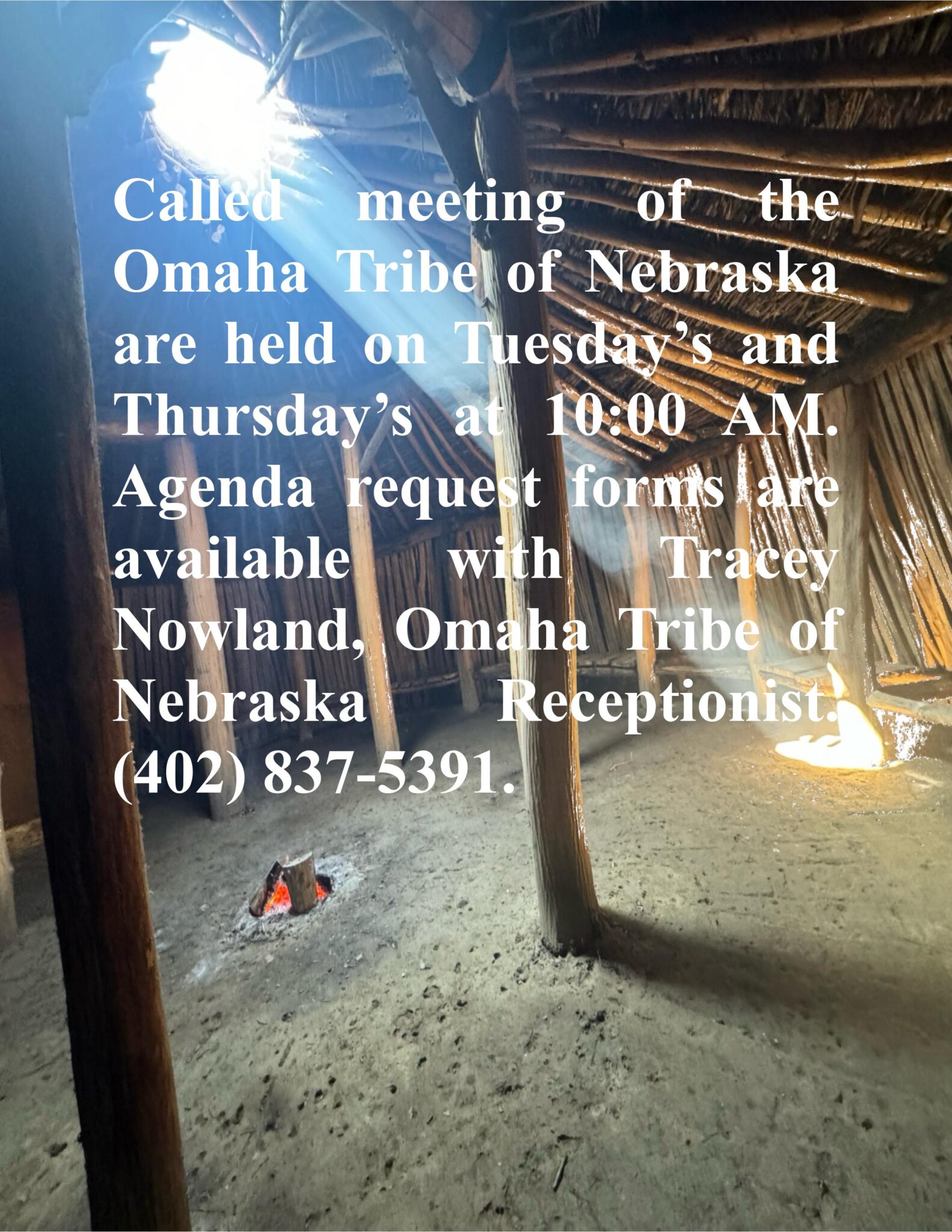 Omaha Tribe of Nebraska Called Meetings - Omaha Tribe of Nebraska