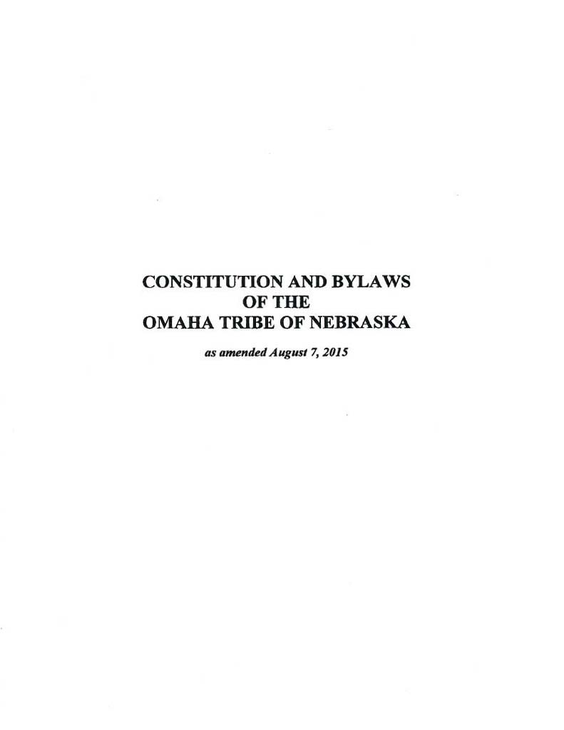 OTN Constitution - Omaha Tribe of Nebraska