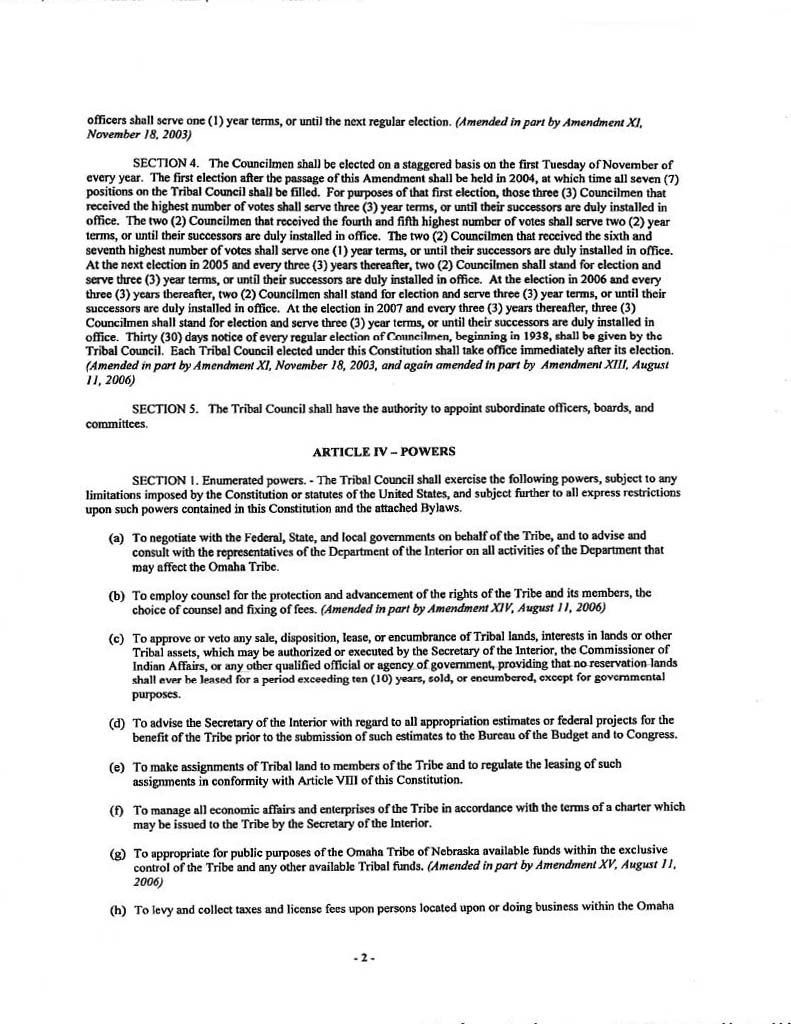 OTN Constitution - Omaha Tribe of Nebraska