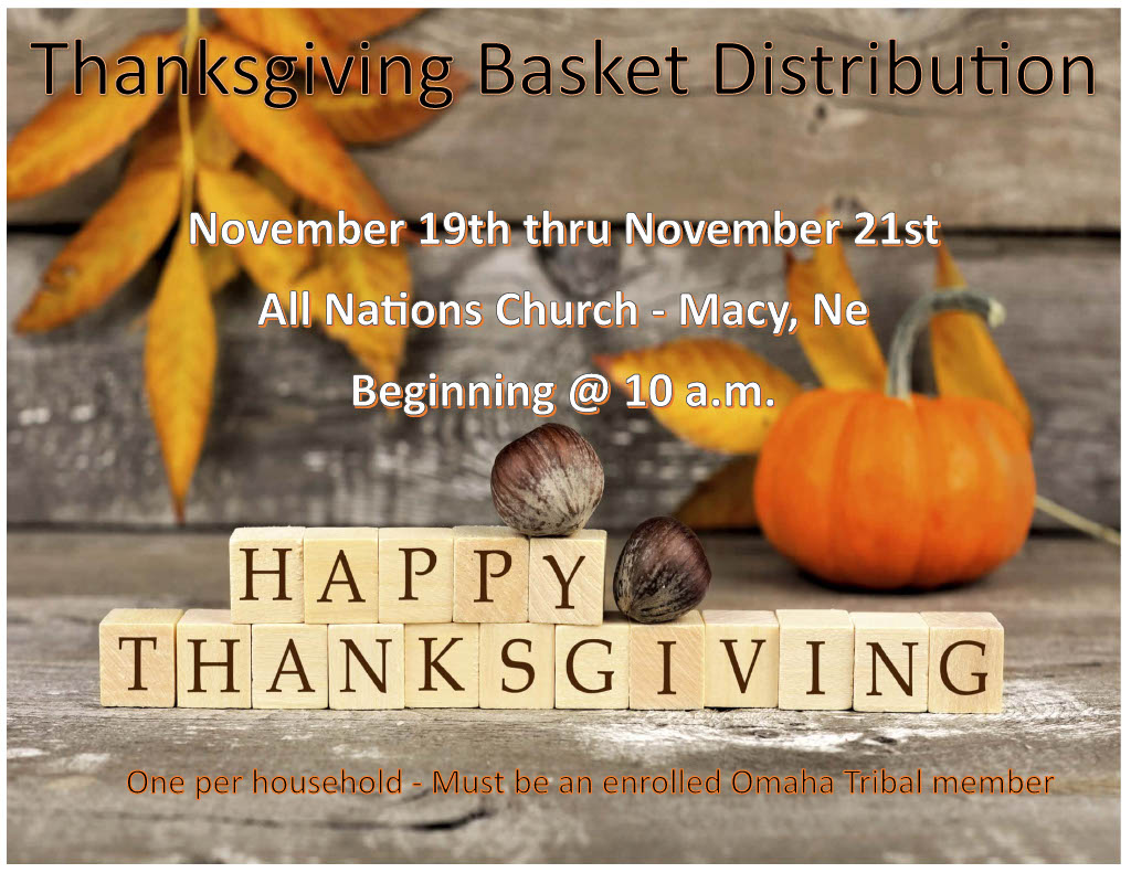 Thanksgiving Basket Distribution - Omaha Tribe of Nebraska